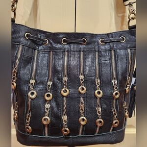 Amerileather | Bags | Amerileather Black Leather Shoulder Bag Nwt ...